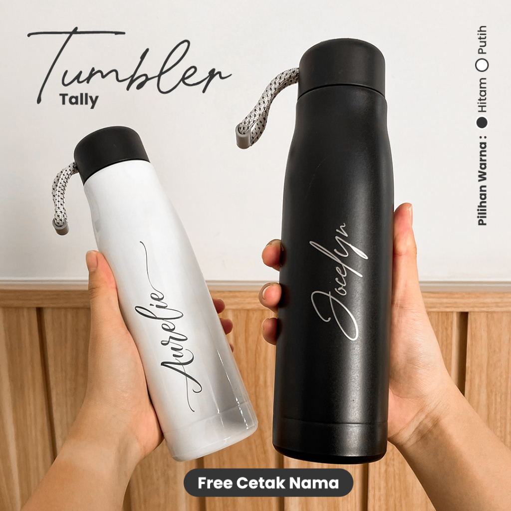 Jual Tumbler Tally Custom Nama Tumblr Stainless Grafir Logo Botol Minum ...