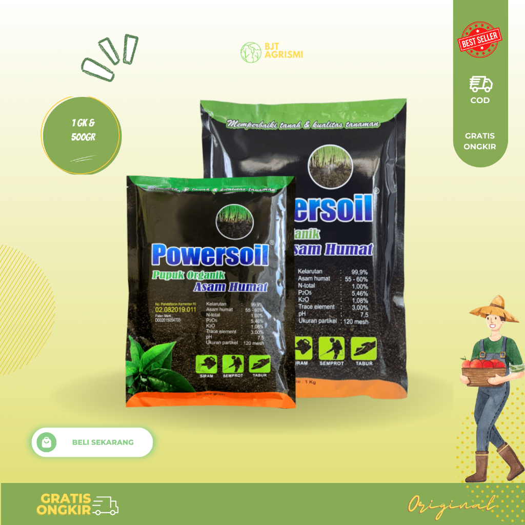 Jual Powersoil Asam Humat Pupuk Organik Pembenah Penyubur Tanah Humic Acid Premium Tanaman Buah ...