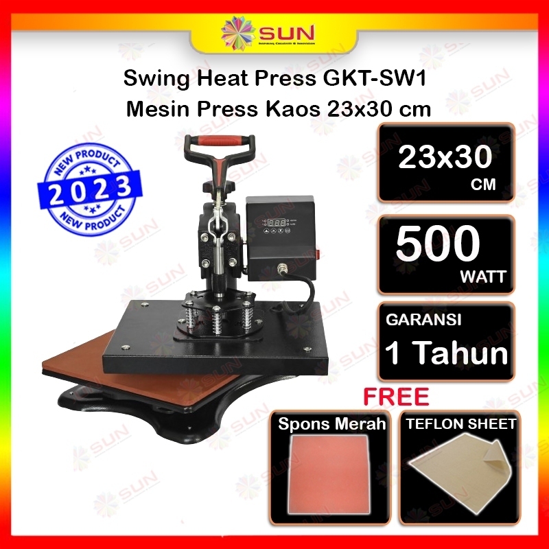 Jual Mesin Press Sablon Kaos 500 Watt A4 23x30 Mini Digital Swing ...