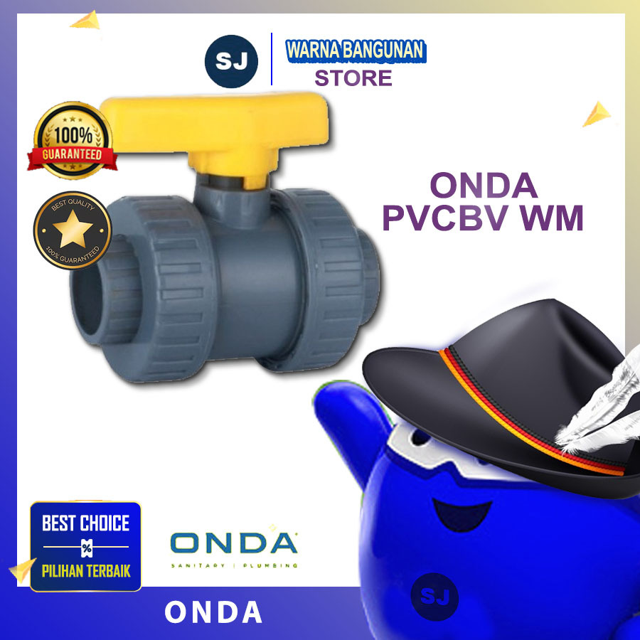 Jual STOP KRAN WATERMUR ONDA PVCBV WM BALLVALVE UNION WATERMOOR PVC ...