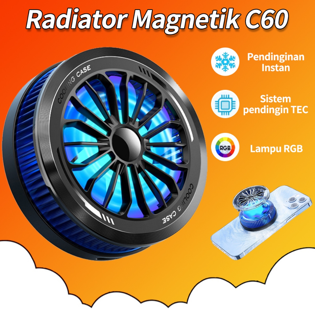 Jual DL C60 Magnetic Phone Cooler Accessories for Gaming Tablet Cooler ...