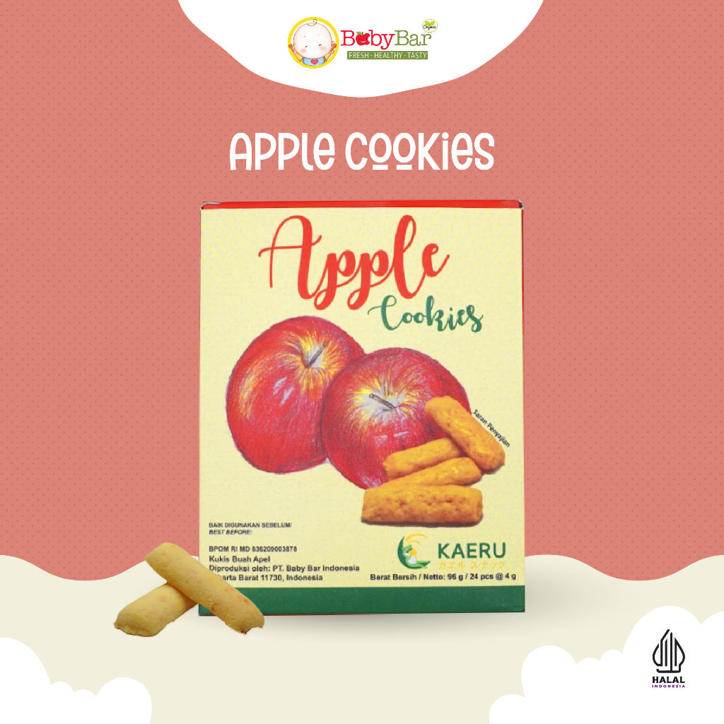 Jual BABYBAR KAERU Snack MPASI Anak / Biskuit Anak Rasa Apel / Cookies ...