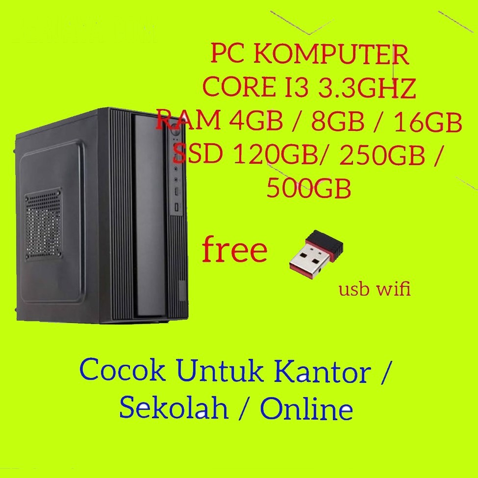 Jual Core i3 - 16gb Ram - 500gb ssd - Pc Rakitan - Komputer Kantor - Cpu sekolah | Shopee Indonesia