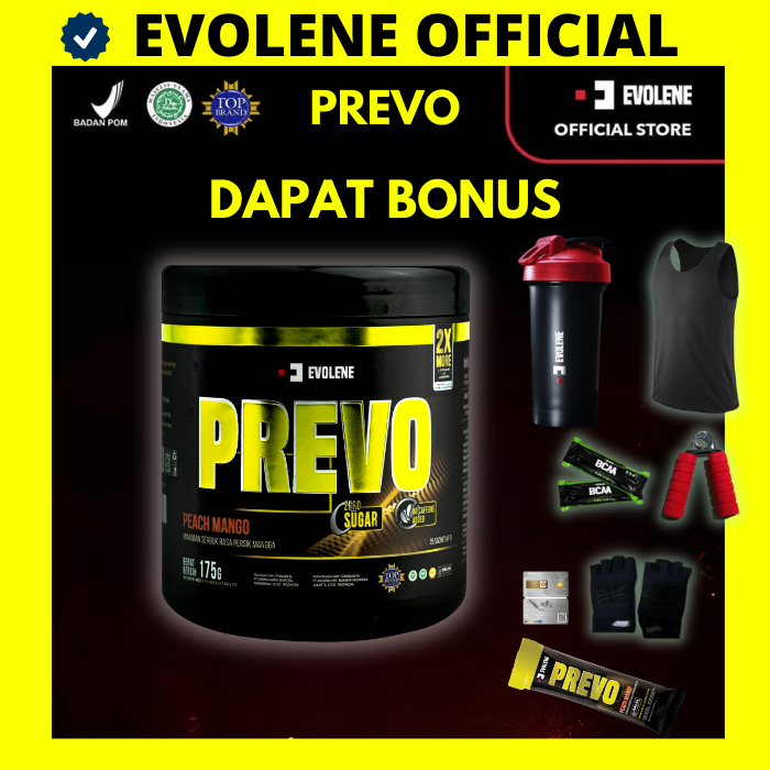 Jual PREVO 1 BOTOL ISI 45 EVOLENE BPOM HALAL PREWORKOUT / CREATINE ...