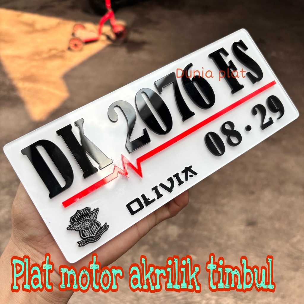 Jual Plat Nomor akrilik timbul Motor Variasi baut tanam Acrylic Akrilik ...