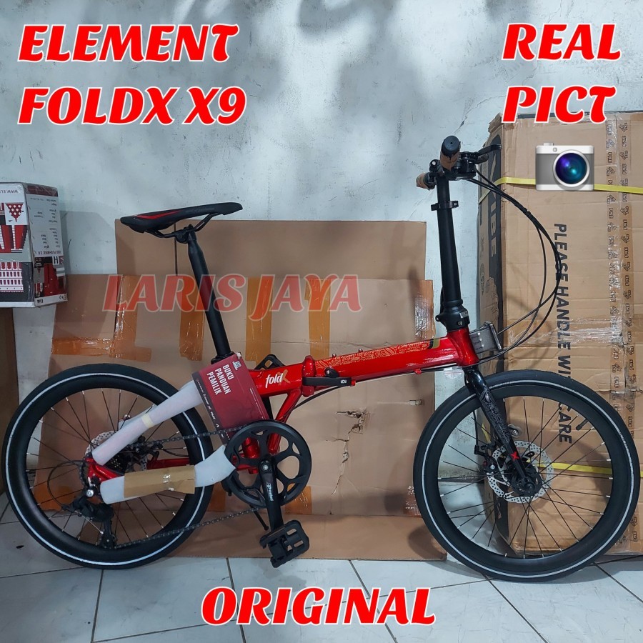 Jual [ BONUS BELL ] SEPEDA LIPAT 20 INCH ELEMENT FOLDX X9 FOLDING BIKE ELEMENT 20X1⅜ ATAU 22 ...