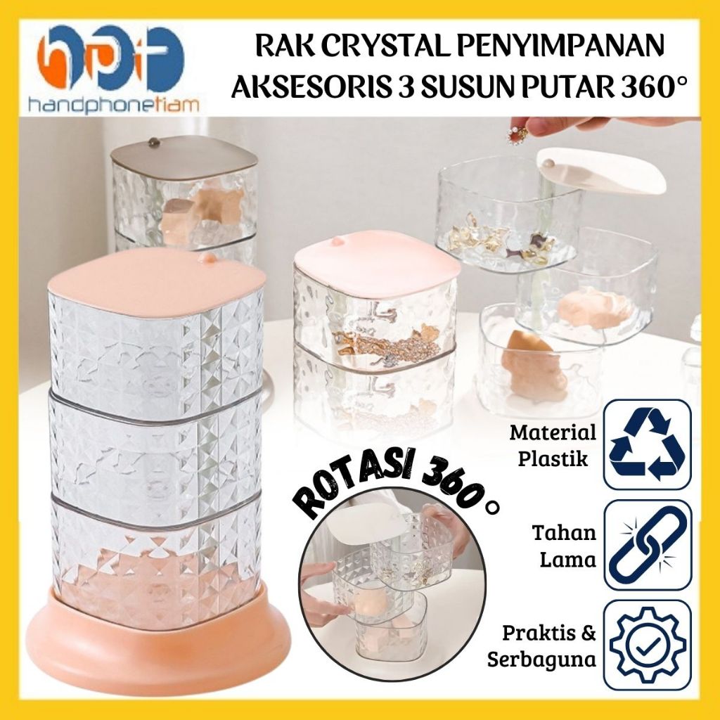 Jual Rak Penyimpanan 3 Susun Motif Crystal / Tempat Simpan Aksesoris ...
