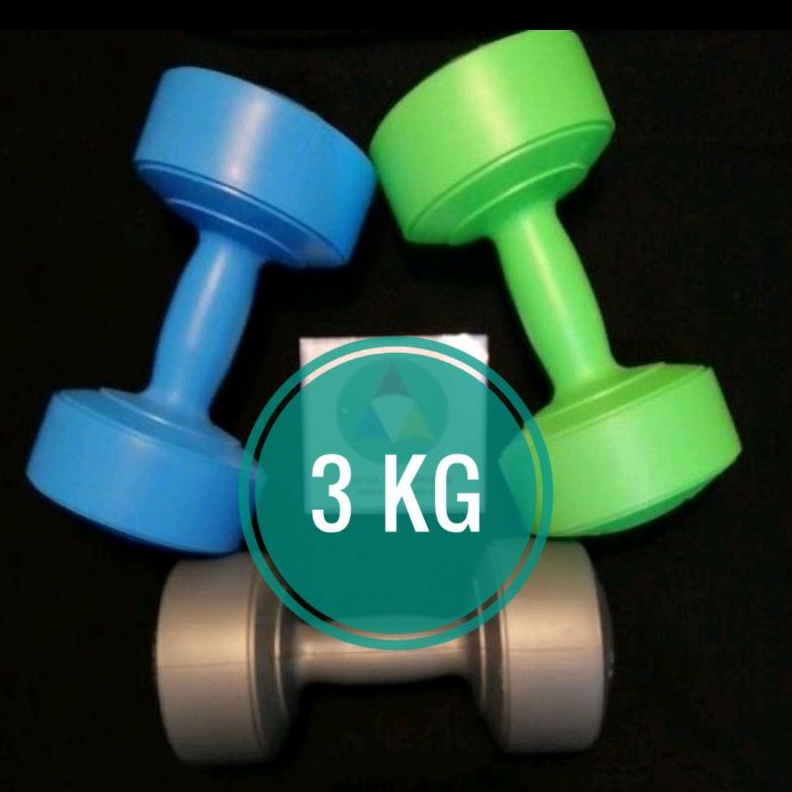 Jual KODE D7V5 Dumbel Barbel Plastik Dumble Dambel Abu 3 Kg Alat ...