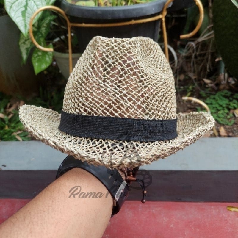 Jual TOPI ANYAMAN LILIT PANDAN TOPI COWBOY PANDAN TOPI TOMPI PANDAN ...