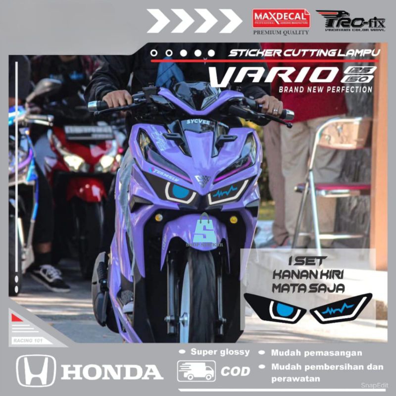 Jual Stiker lampu vario mata kanan kiri 125 150 CC / Sticker lampu mata ...