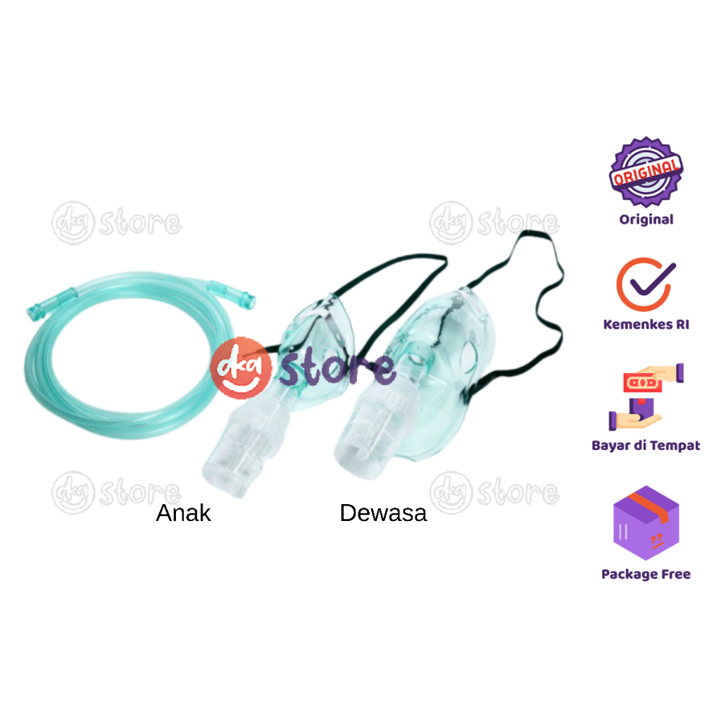 Jual Nebulizer Mask Dewasa Anak Hexa Care / Masker Nebu Nebulizer ...