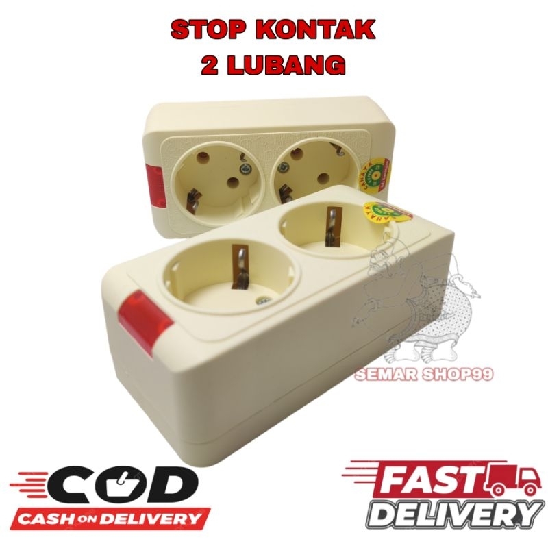 Jual Stop kontak 2 Lubang Terminal ASLI KUNINGAN CHY/Stop Kontak Tempel ...