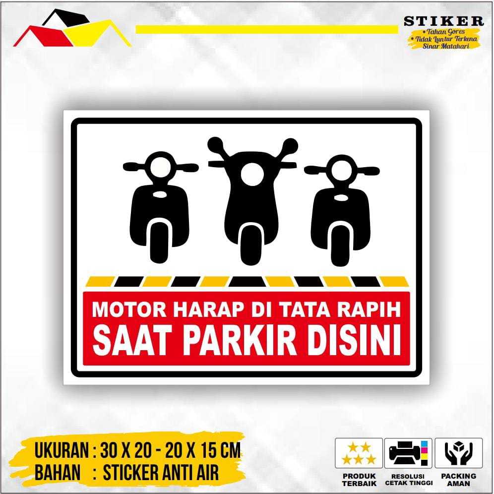 Jual STIKER MOTOR HARAP DI TATA RAPI SAAT PARKIR | Shopee Indonesia