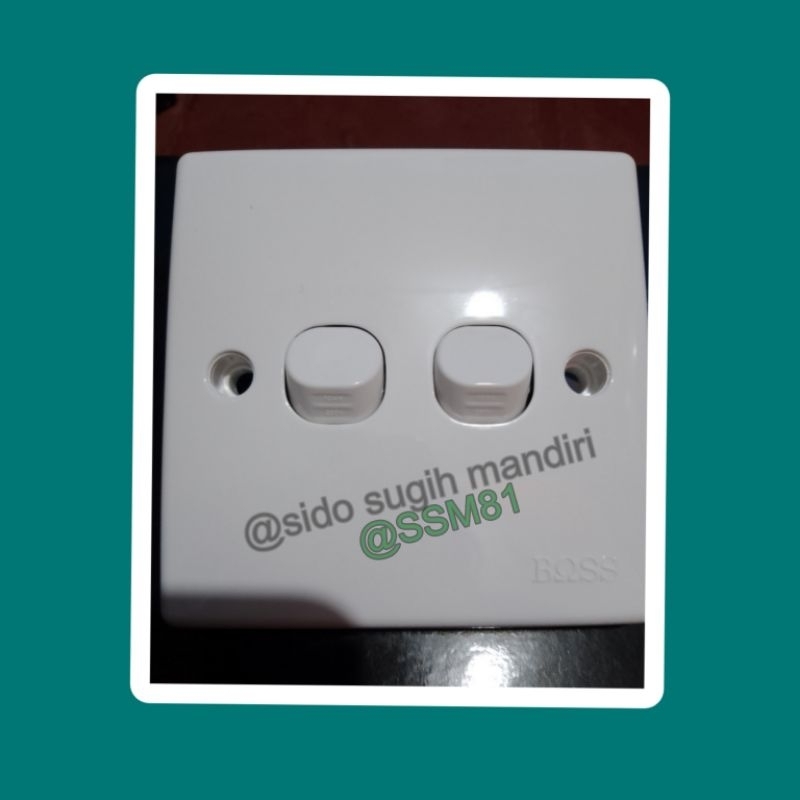 Jual saklar seri double 2 gang merek BOSS B32/1/2A | Shopee Indonesia