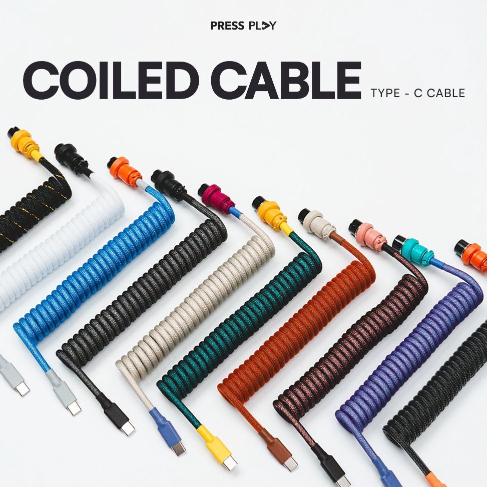 Jual KODE L54F Type C Coiled Cable Mechanical Keyboard Aviator by Press ...