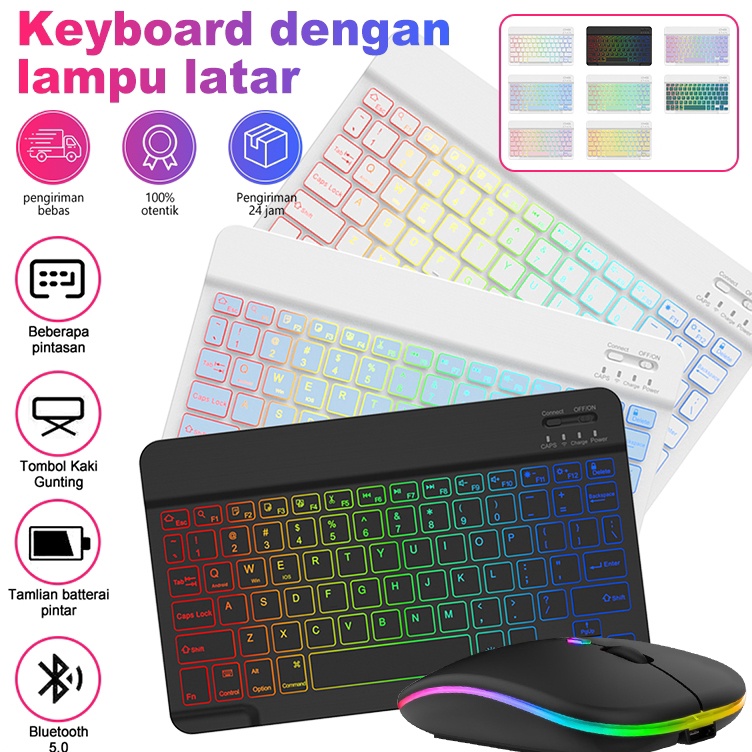 Jual 3in1 1 Inch Backlit Backlight Wireless Keyboard And Mouse LED ...