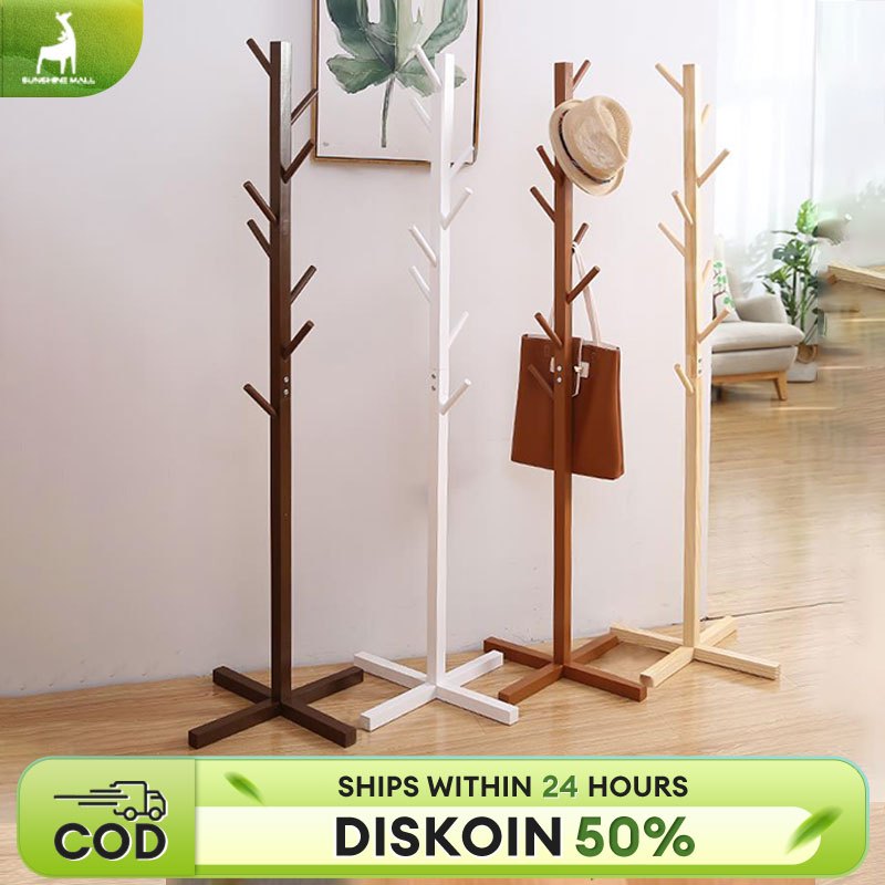 Jual Stand Hanger kayu Gantungan Baju Topi Berdiri Gantungan Tas ...