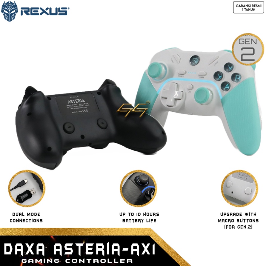 Jual Rexus Daxa Asteria AX1 AX1 Gen2 V2 Hall Effect Gamepad Wireless ...