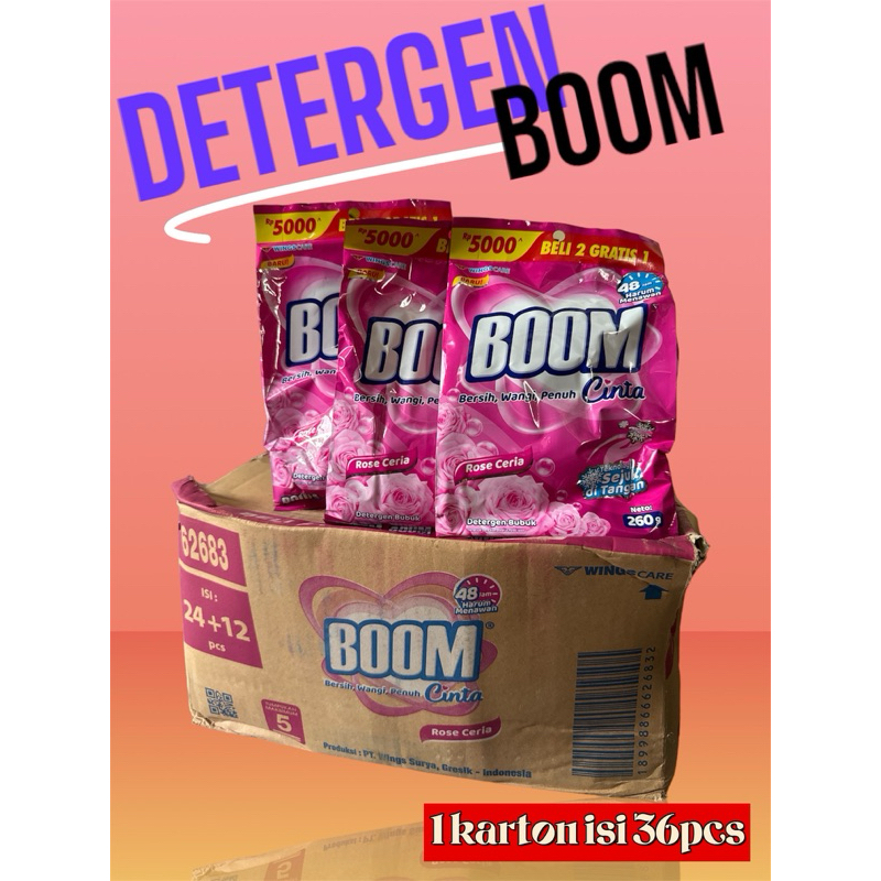 Jual ( KARTON ) BOOM DETERGEN BUBUK ISI 36pcs | Shopee Indonesia