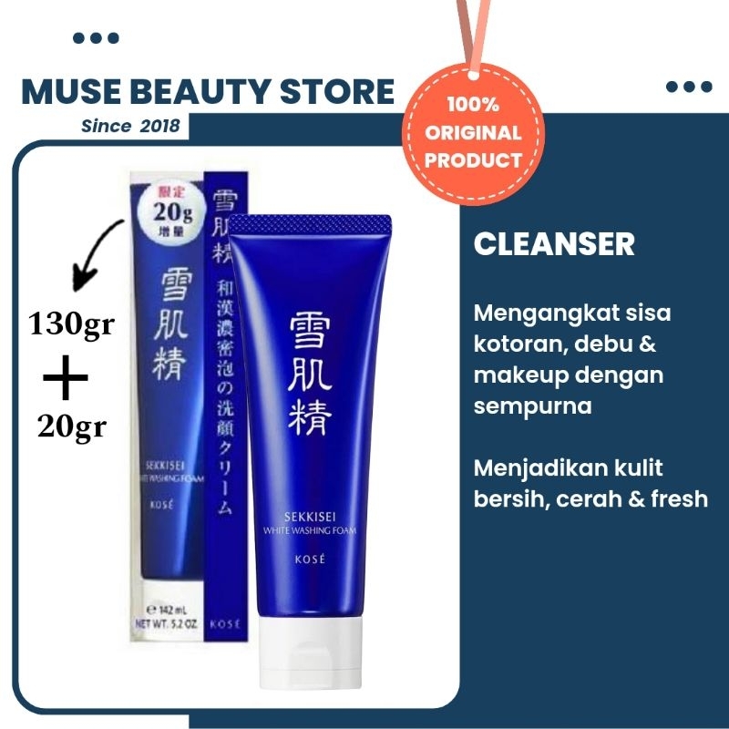 Jual KOSE/SEKKISEI WHITE WASHING FOAM 130GR/FACE CLEANSER 150GR | Shopee Indonesia