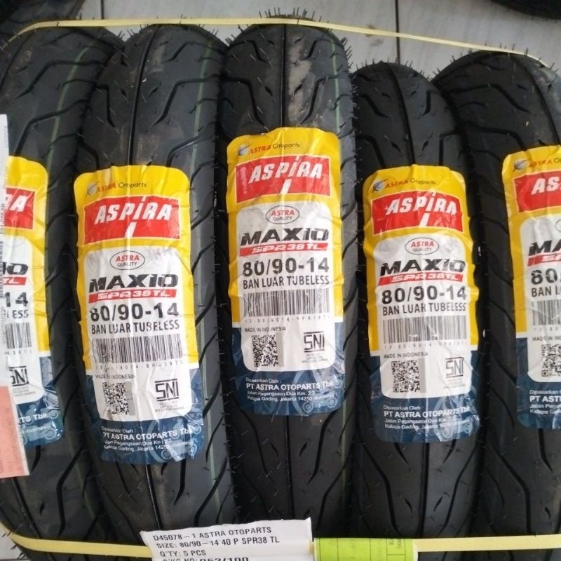 Jual Ban Luar Aspira SPR38TL MAXIO 80/90- 14 Tubeles ban motor Honda matic | Shopee Indonesia