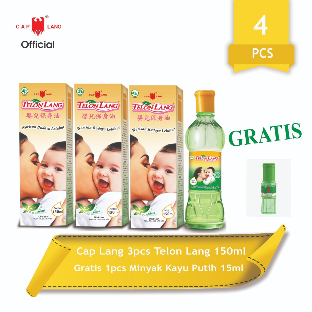 Jual Cap Lang 3 Pcs Telon Lang 150ml Gratis 1 Pcs Minyak Kayu Putih 15ml | Shopee Indonesia