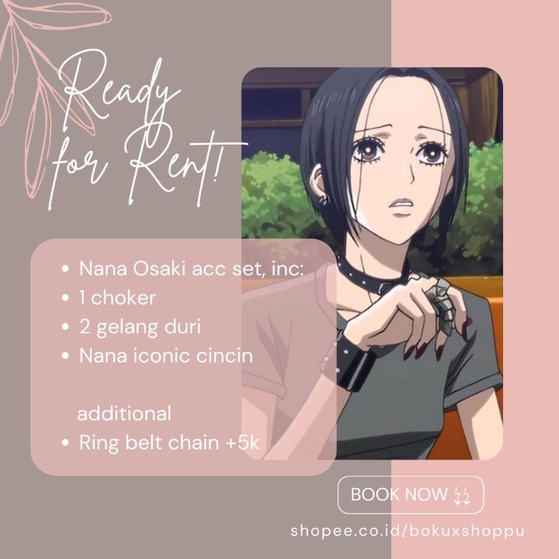 Jual SEWA / RENTAL AKSESORIS COSPLAY / NANA OSAKI / CHOKER / GELANG PUNK / LEATHER BELT ...