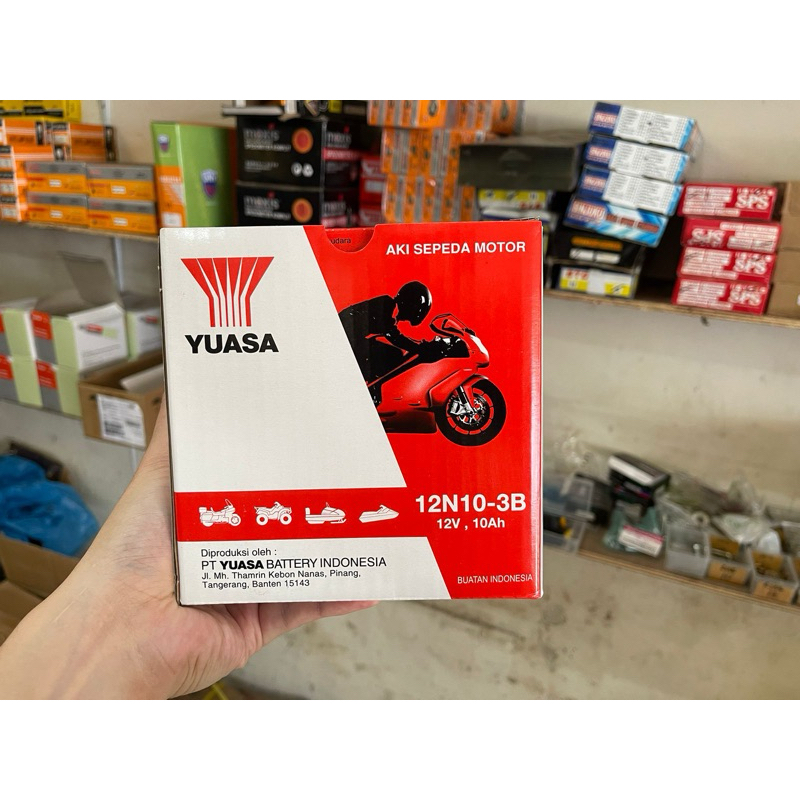 Jual AKI YUASA 12N10 ACCU BASAH 12N10-3B 12V 10AMPER THUNDER VIAR KAISAR GENSET VESPA 12 VOLT 10 ...