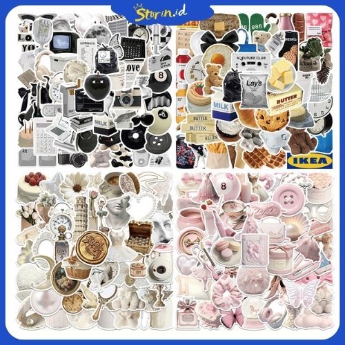 Jual STORIN - Stiker waterproof lucu ikea hitam putih aesthethic ...