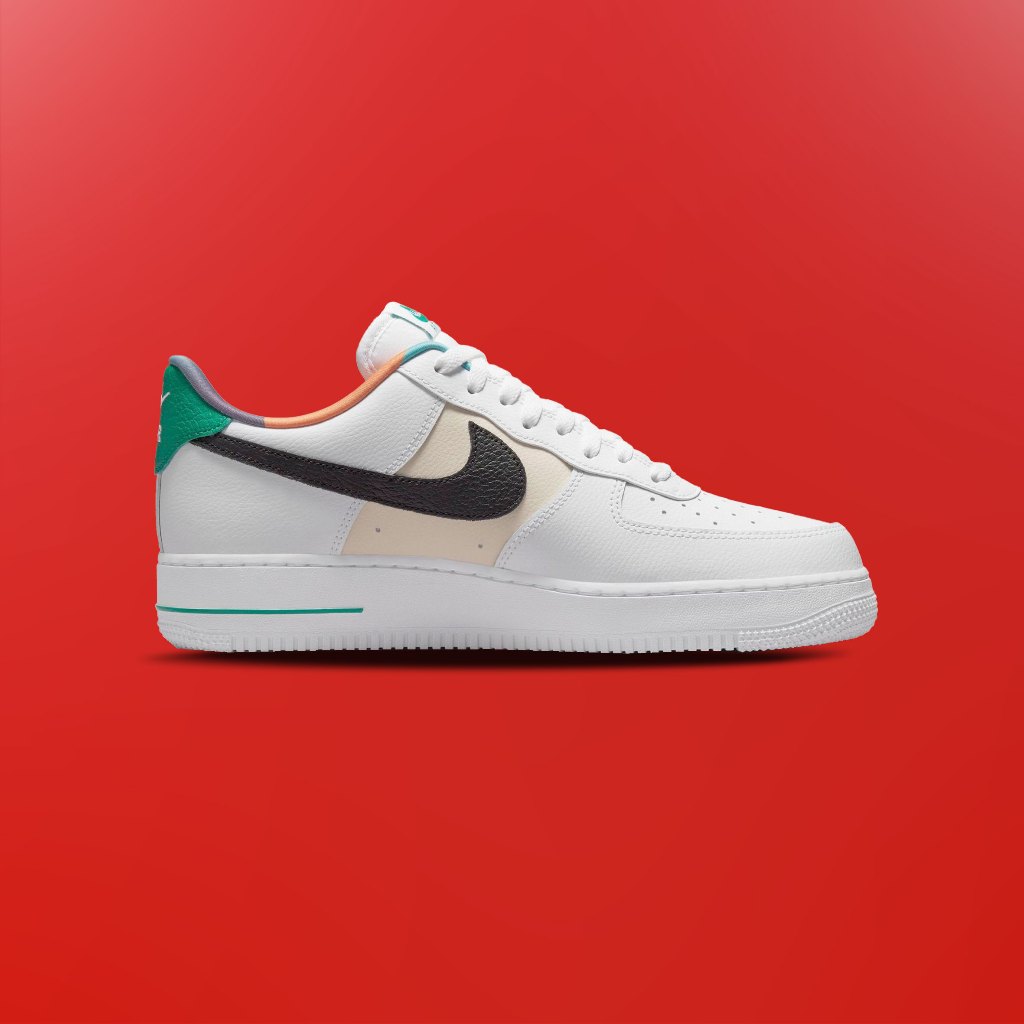 Jual Sneakers Nike Air Force 1 Low Embedded White Green Black 100% ...