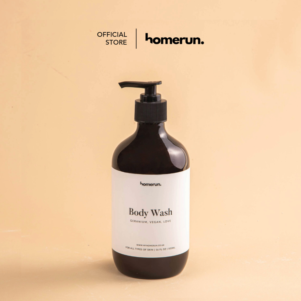 Jual Homerun Natural Vegan Body Wash 500ml Geranium | Shopee Indonesia