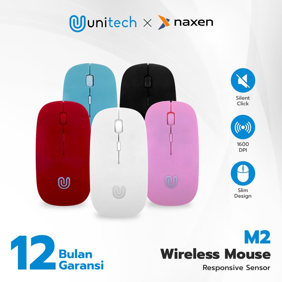 Jual Thin Wireless Mouse Slim With USB Receiver Macbook Laptop M2 ...