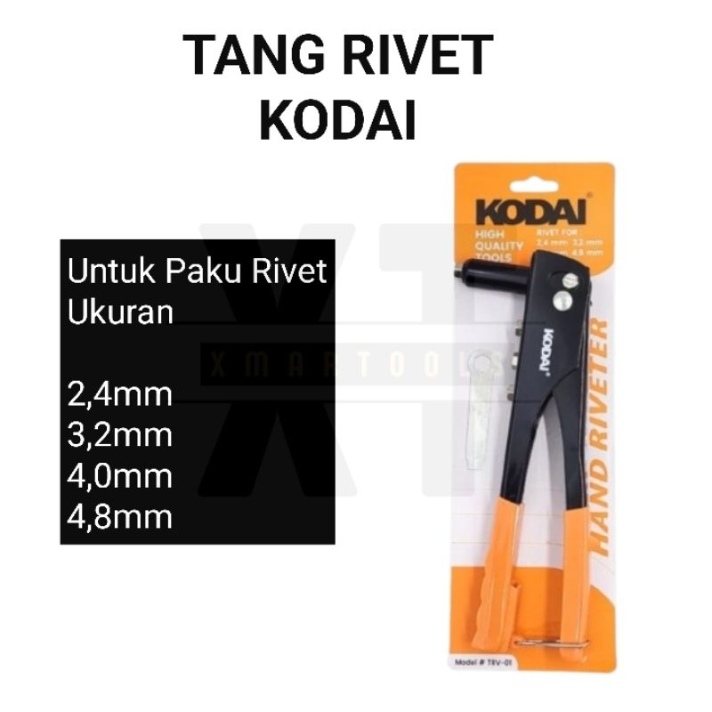 Jual Tang Rivet Kodai / Hand Rivet 2,4 - 4,8mm / Tembakan Paku | Shopee ...