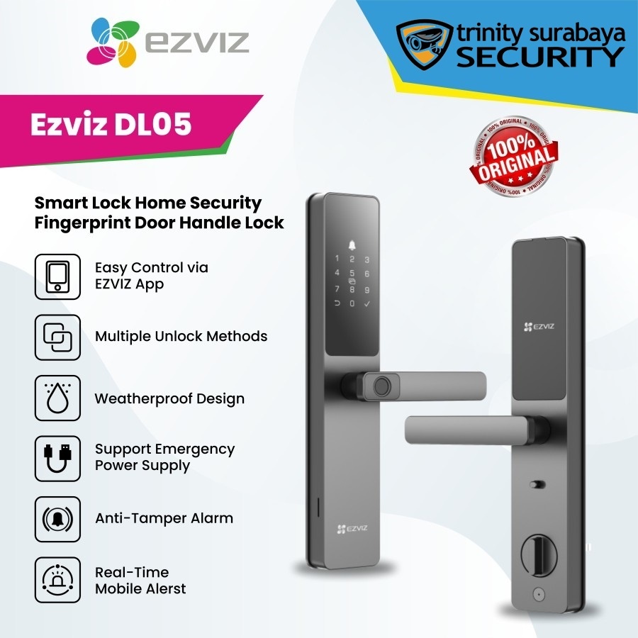 Jual SMART FINGERPRINT LOCK EZVIZ DL05 | Shopee Indonesia