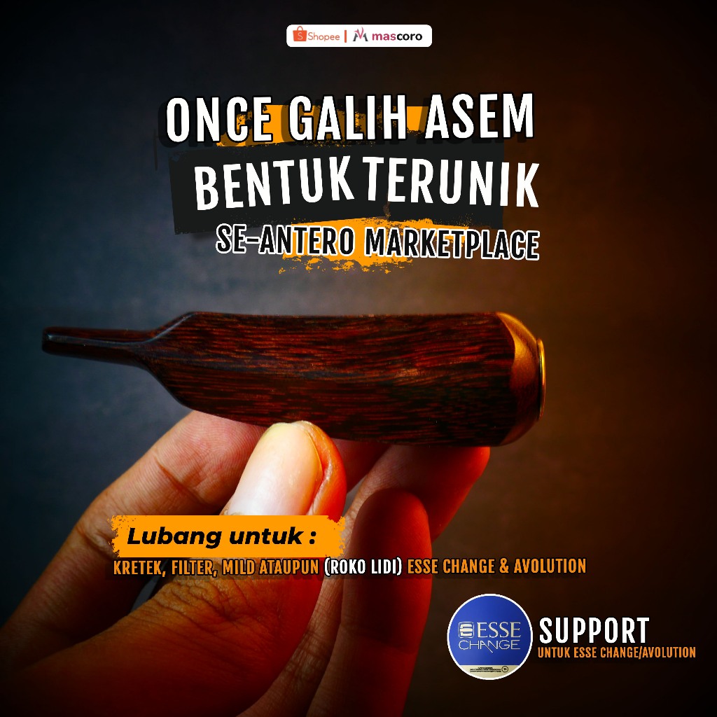 Jual once cangklong pipa kayu galih asem bentuk uniq segi enam gading ...