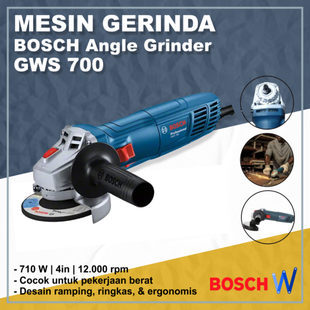 Jual BOSCH GWS 700 Angle Grinder 4" Mesin Gerinda Tangan type terbaru ...