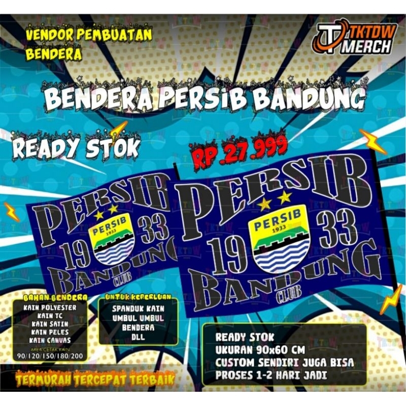 Jual BENDERA PERSIB ( BIRU TUA ) READY STOK DAN CUSTOM DESAIN | Shopee ...