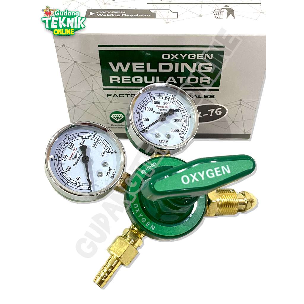 Jual Regulator Las Oksigen Oxygen EDON YR-76 / Pengatur Tekanan Oksigen Oxygen Welding Regulator ...