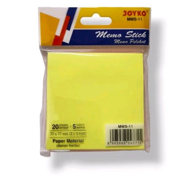 Jual sticky notes joyko MMS-11 / kertas tempel /memo stick tempel ( 1 ...