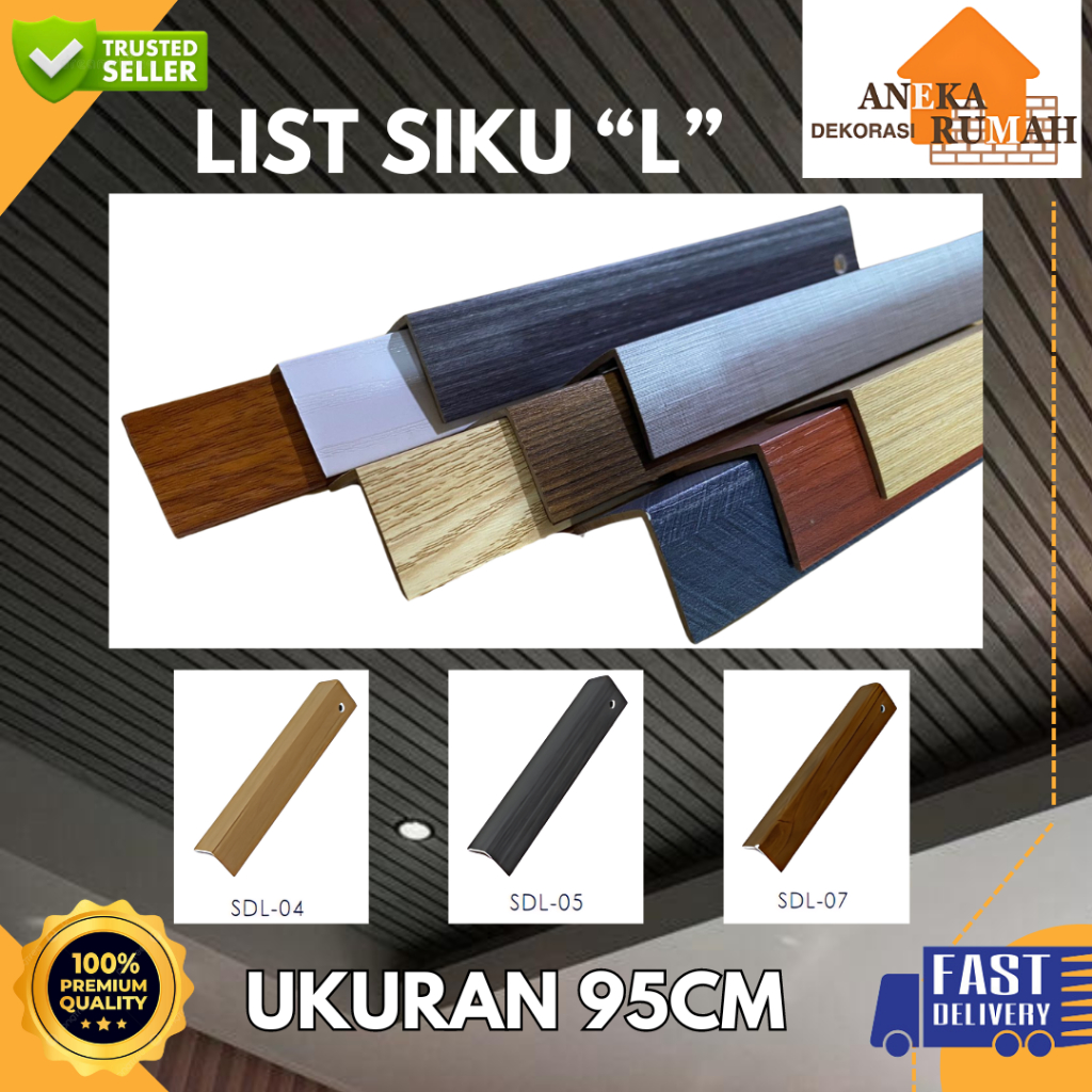 Jual [ TERMURAH ] LIST SIKU L 95CM LIST SIKU WPC WALL PANEL WOOD PANEL ...