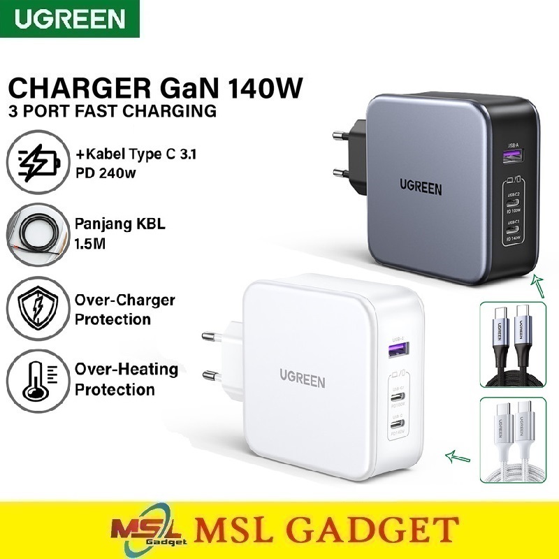 Jual UGREEN Charger Laptop MacBook 140W GaN 3 Port USB Type C PD Super ... Jual UGREEN Charger Laptop MacBook 140W GaN 3 Port USB Type C PD Super ...