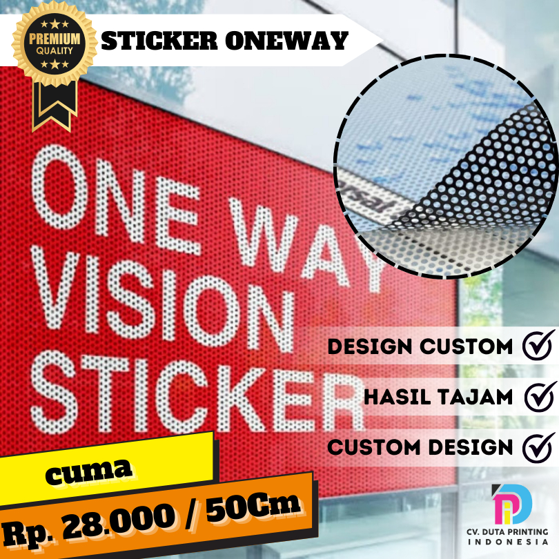 Jual Cetak Print Stiker One Way Vision untuk Kaca CUSTOM DESIGN Sticker kaca 50cm X 50cm CUSTOM ...