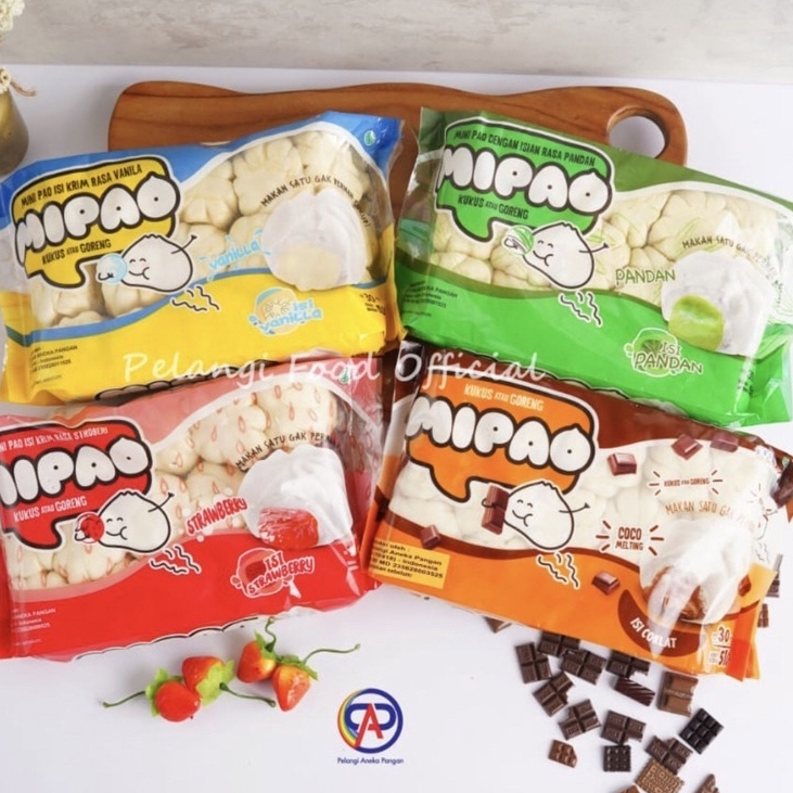 Jual Mipao Coklat/ Vanilla/ Strawberry/ Pandan/ Mini Bakpao/ Donat ...