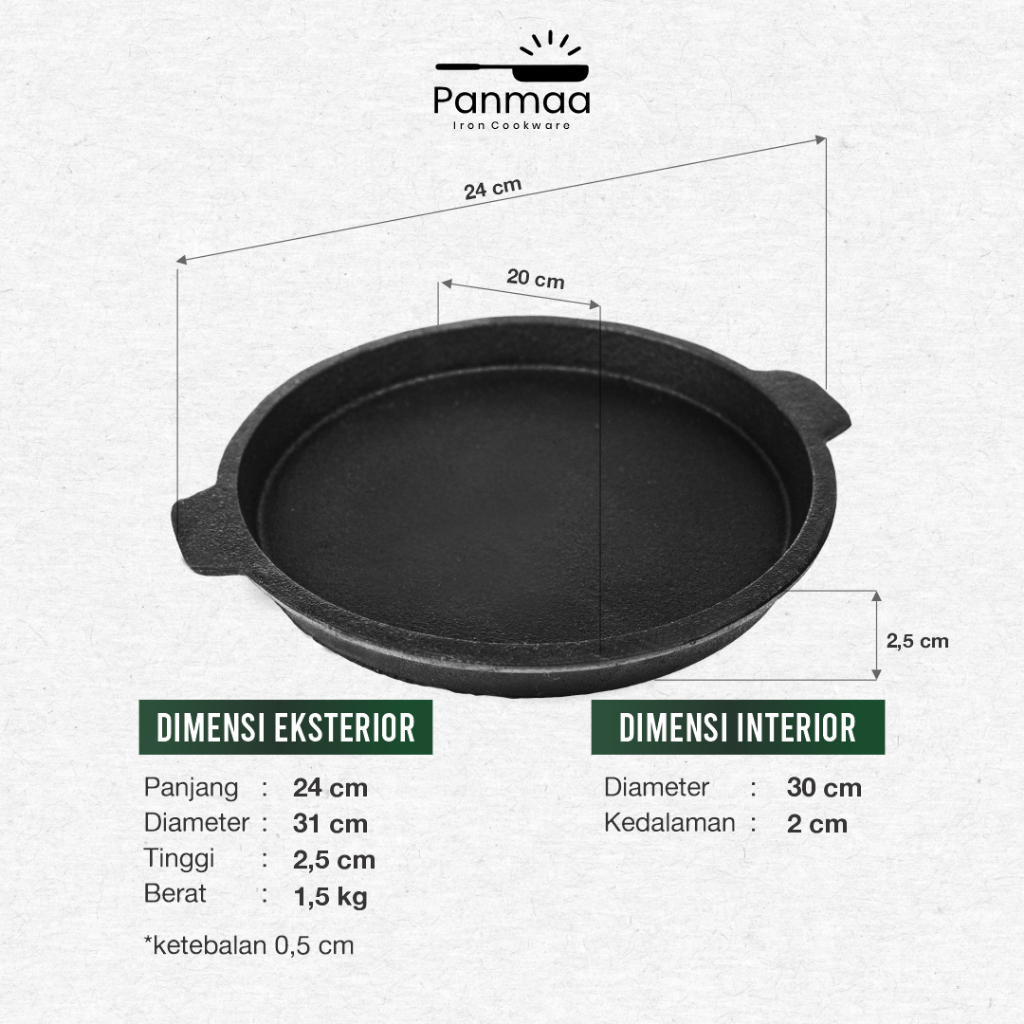 Jual PANMAA Cast Iron Hot Plate Steak / Pepperrice Piring Bulat Telinga ...