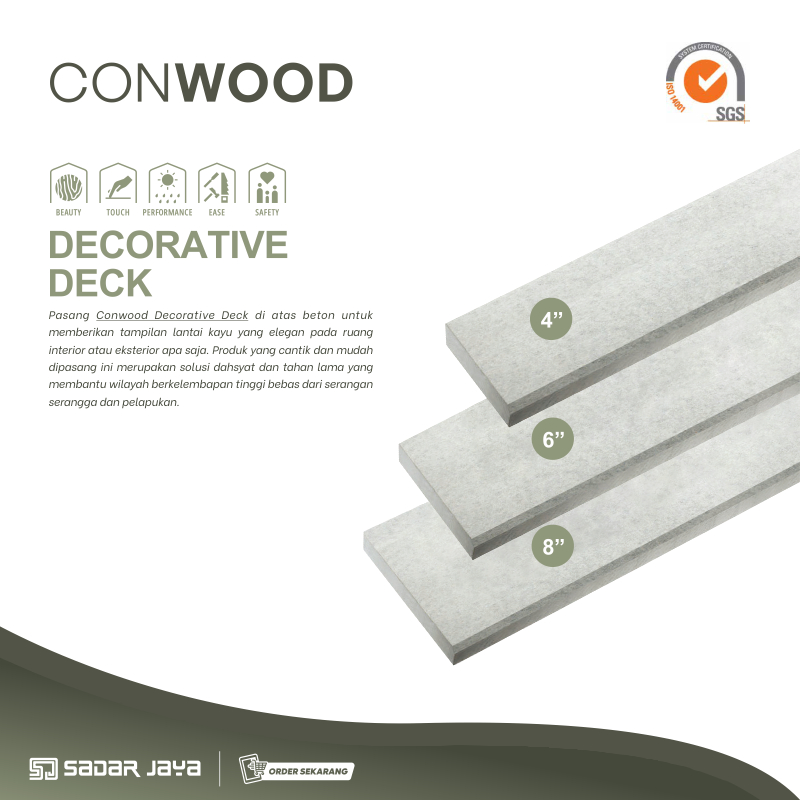 Jual Conwood Deck 4" 6″ 8" (Panjang 3050 mm Tebal 14 mm) Lantai Fiber ...