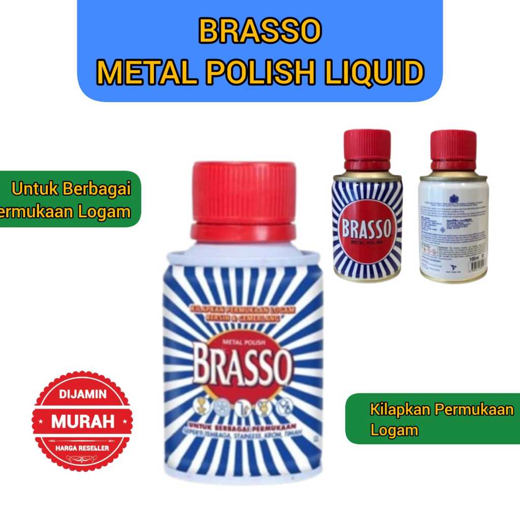 Jual Brasso Pengkilap Pembersih Logam Kuningan Chrome Stainless 100ml Brasso Metal Polish Liquid ...