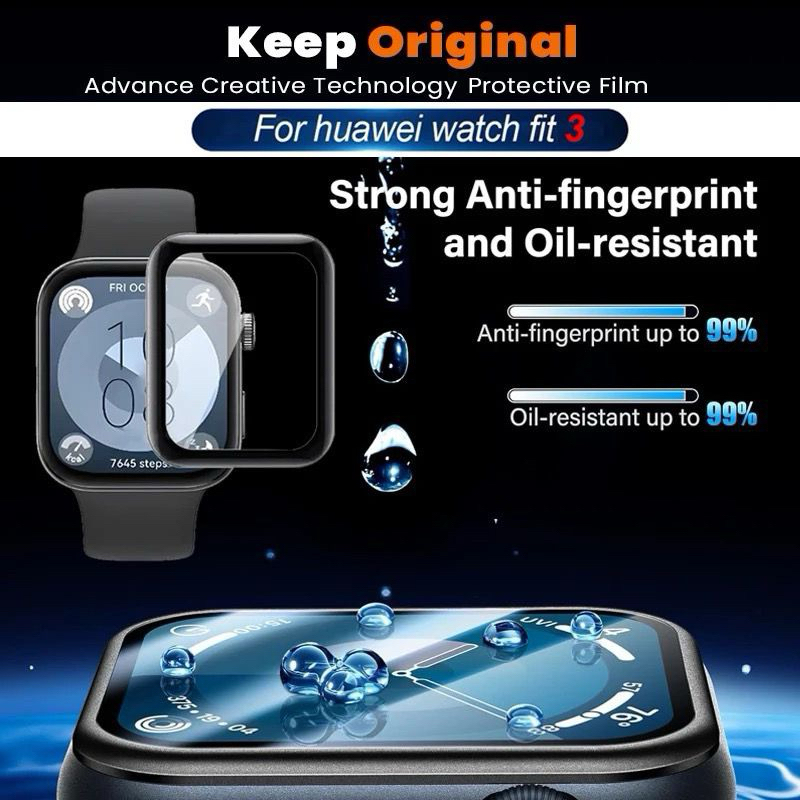 Jual Huawei watch fit 3 2024 Screen guard anti gores flexibel curve 3D full lem Pmma bahan tpu ...