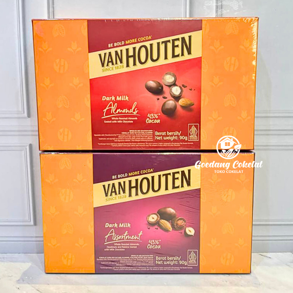 Jual Cokelat Van Houten Chocolate Bites Dark Chocolate Almond ...
