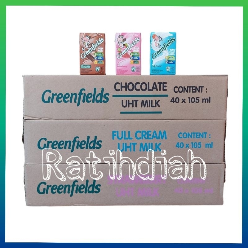 Jual Greenfields UHT Karton 105 ml x 40 pcs Rasa Coklat/Strawberry/Full cream | Shopee Indonesia