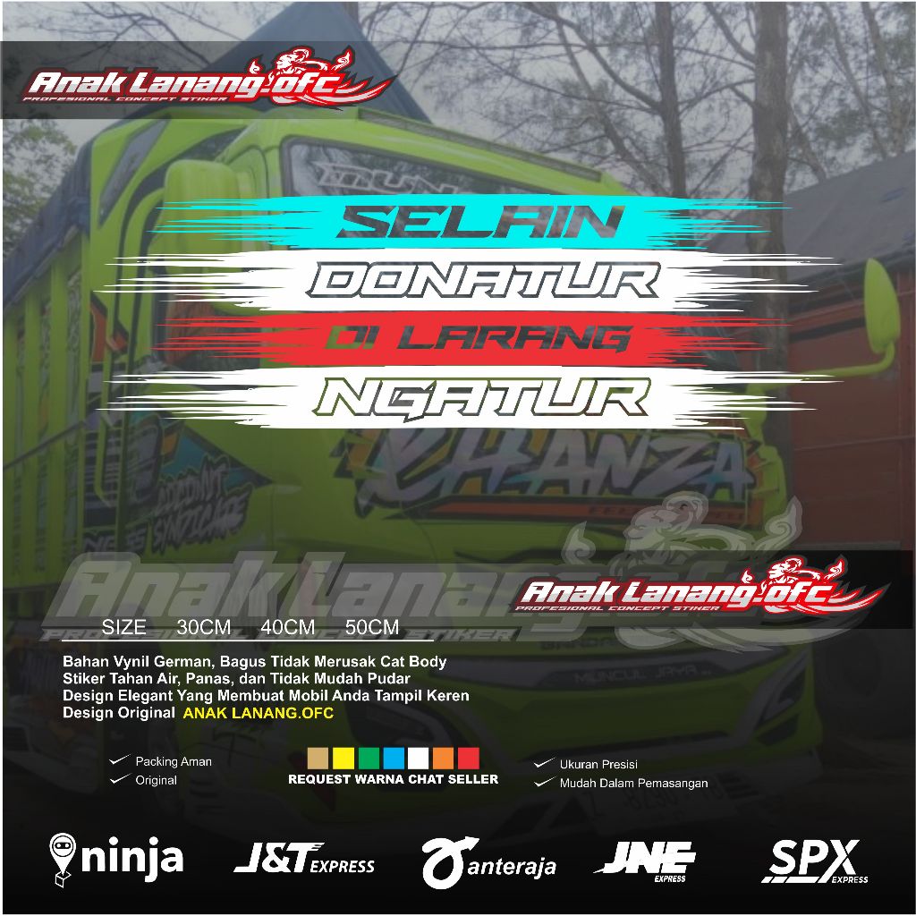 Jual Stiker kaca truk pickup selain donatur di larang ngatur cutting sticker truk pickup mobil ...